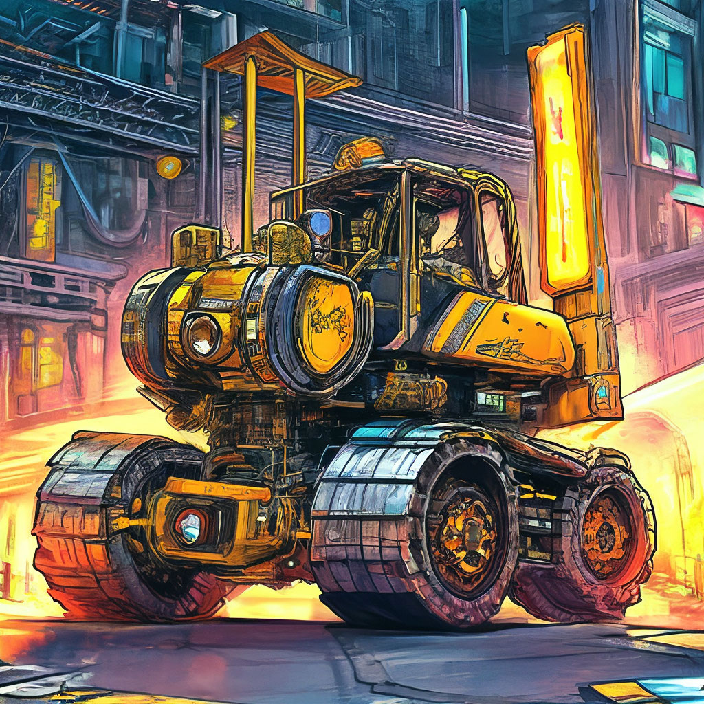 "Pepelac bulldozer steampunk Kin dza dza" — image created in Shedevrum