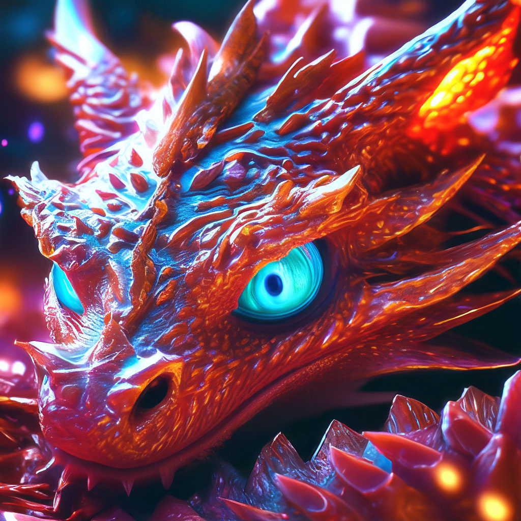 "Sur realism, anthropomorphic cute dragon lies sadly, consists of ...