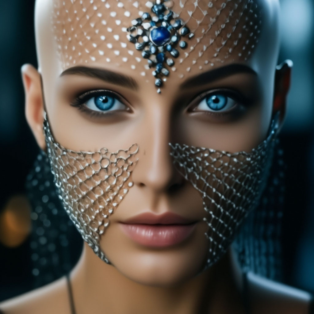 "It was a bald sorceress in a thin chainmail mask covering her nose and ...