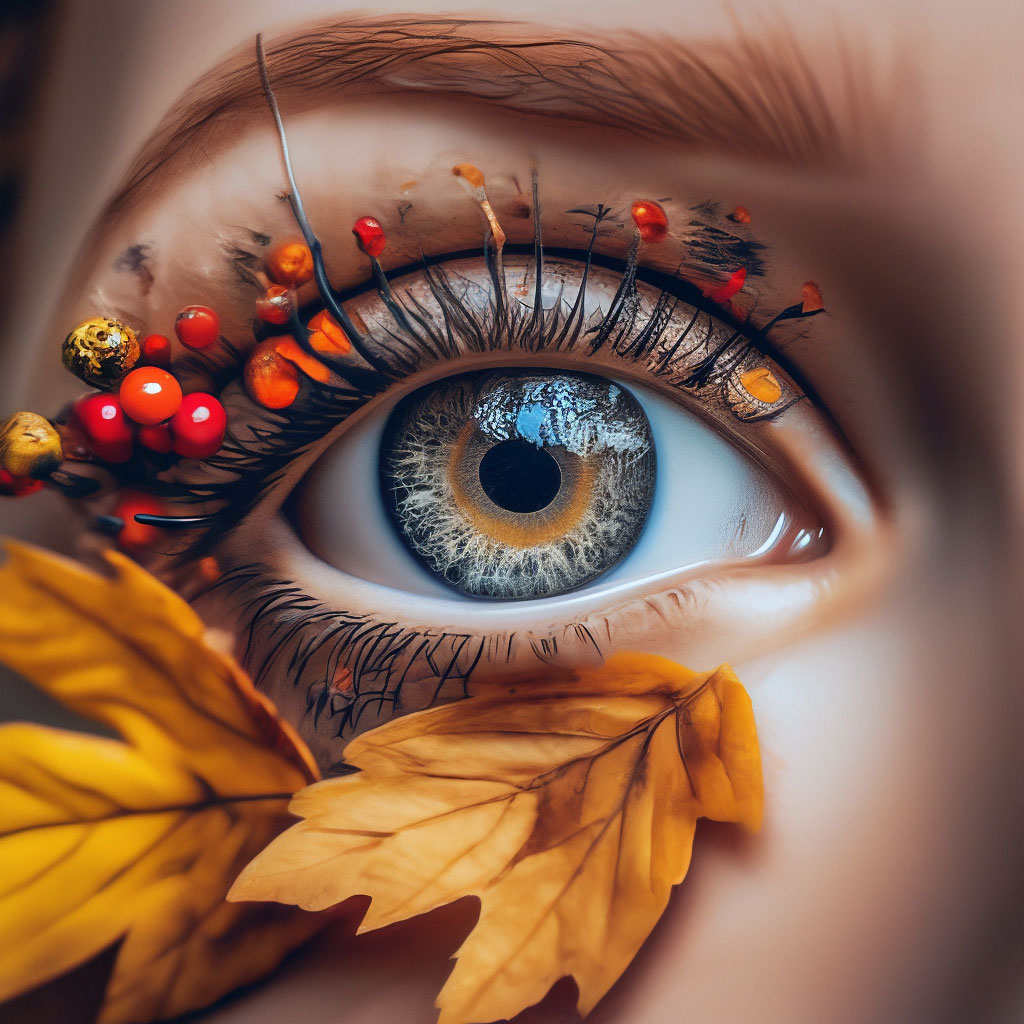 "Eyes of autumn professional photo is real" — image created in Shedevrum