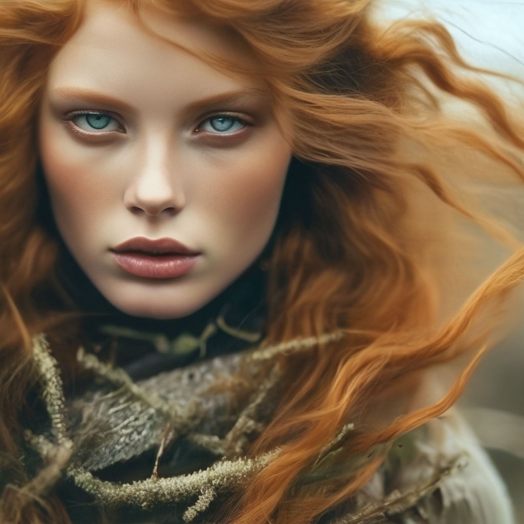 "Ginger-colored gozha shimmer eyes with long velvety eyelashes hair ...