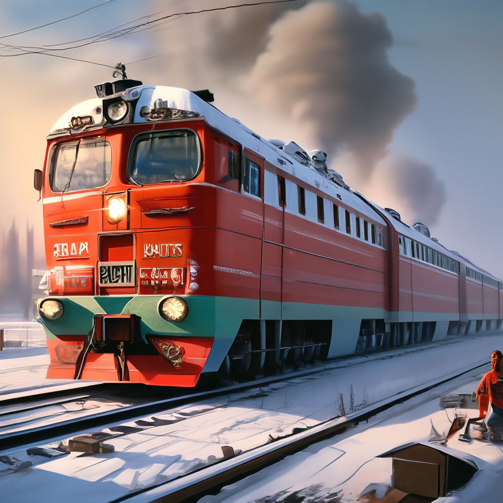 "USSR train" — image created in Shedevrum