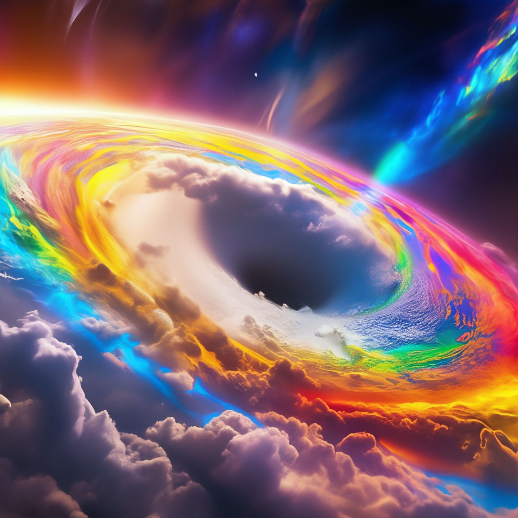 "A super cyclone to the stratosphere is multicolored, raising to the ...