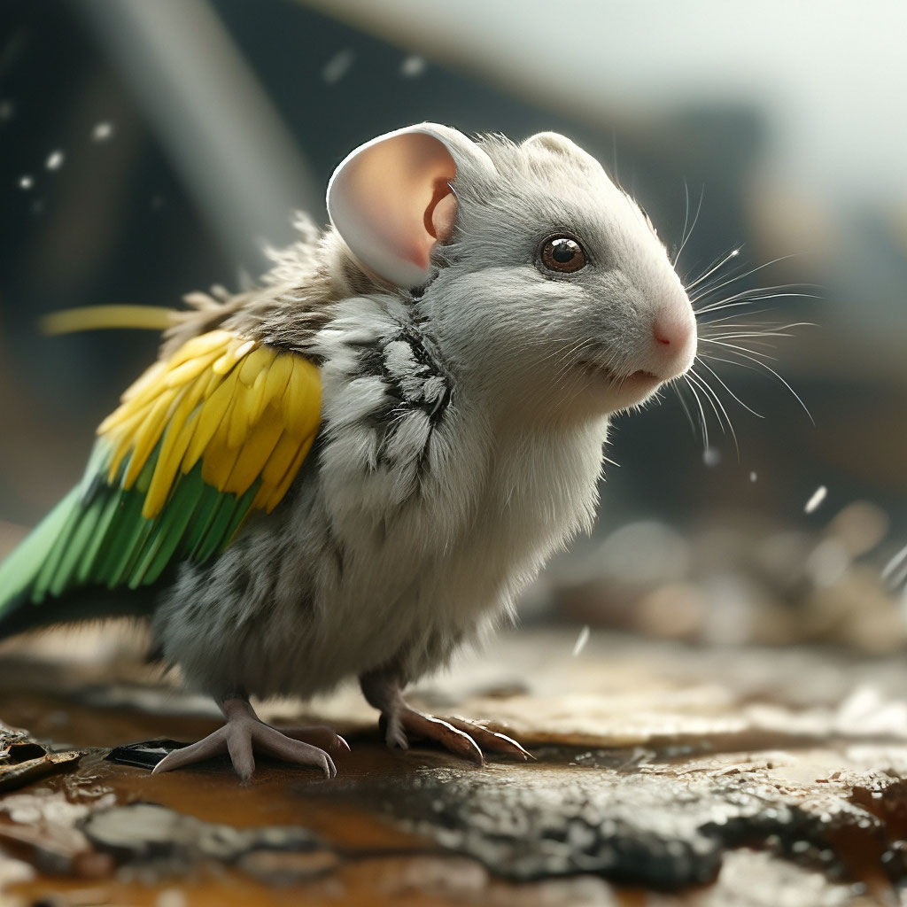 "Parrot mouse hybrid, high quality, 128k,cgi, f/16.1/300s , depth of ...