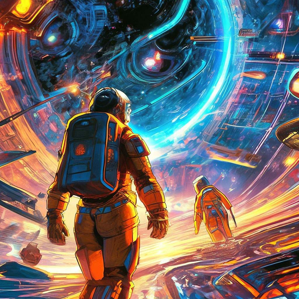 "A journey through space and time" — image created in Shedevrum