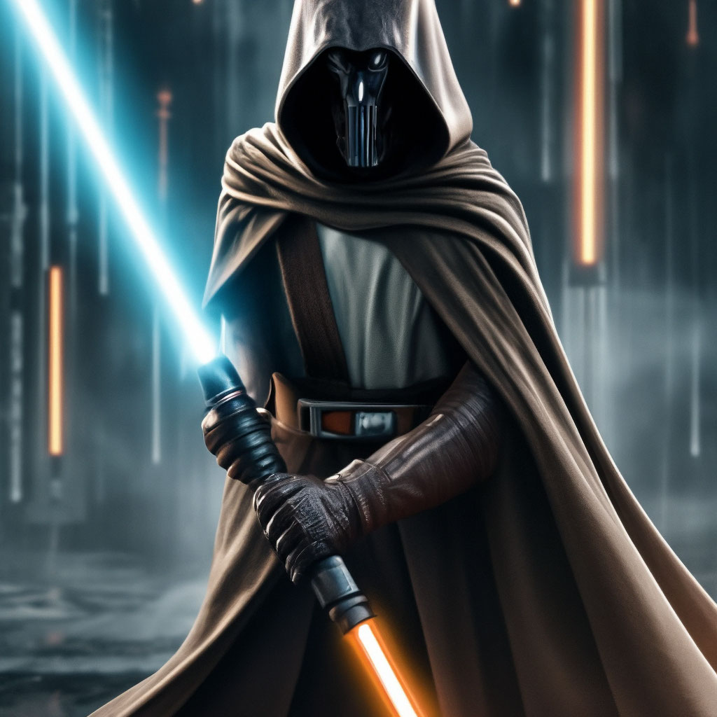 "Draw a Jedi with lightsaber from Star Wars-4K ultra-quality maximum ...