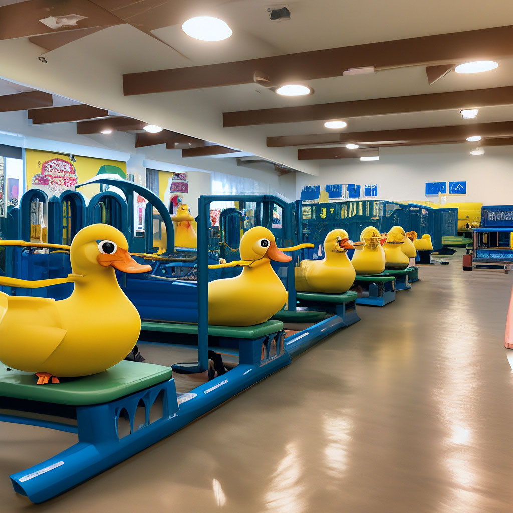 "Duck trains in the gym" — image created in Shedevrum