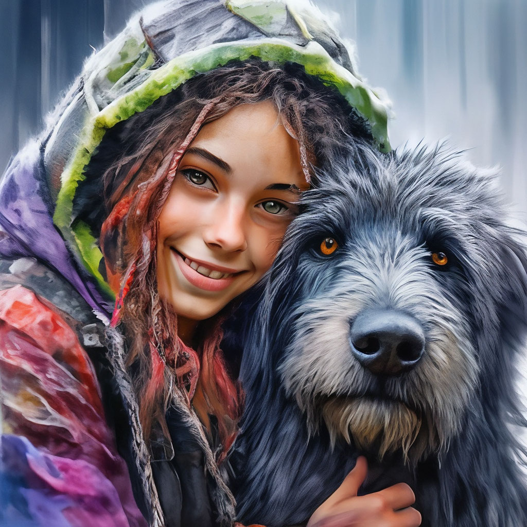 "Watercolor drawing, photo portrait photorealism, grimy teenager with a ...