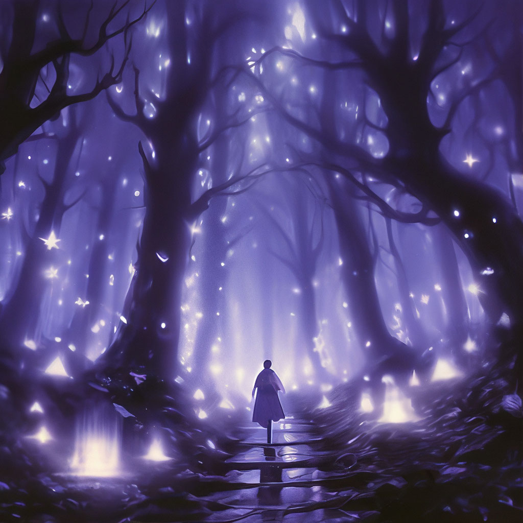 "A journey for your memories. Gloomy, the forest of spirits, night ...