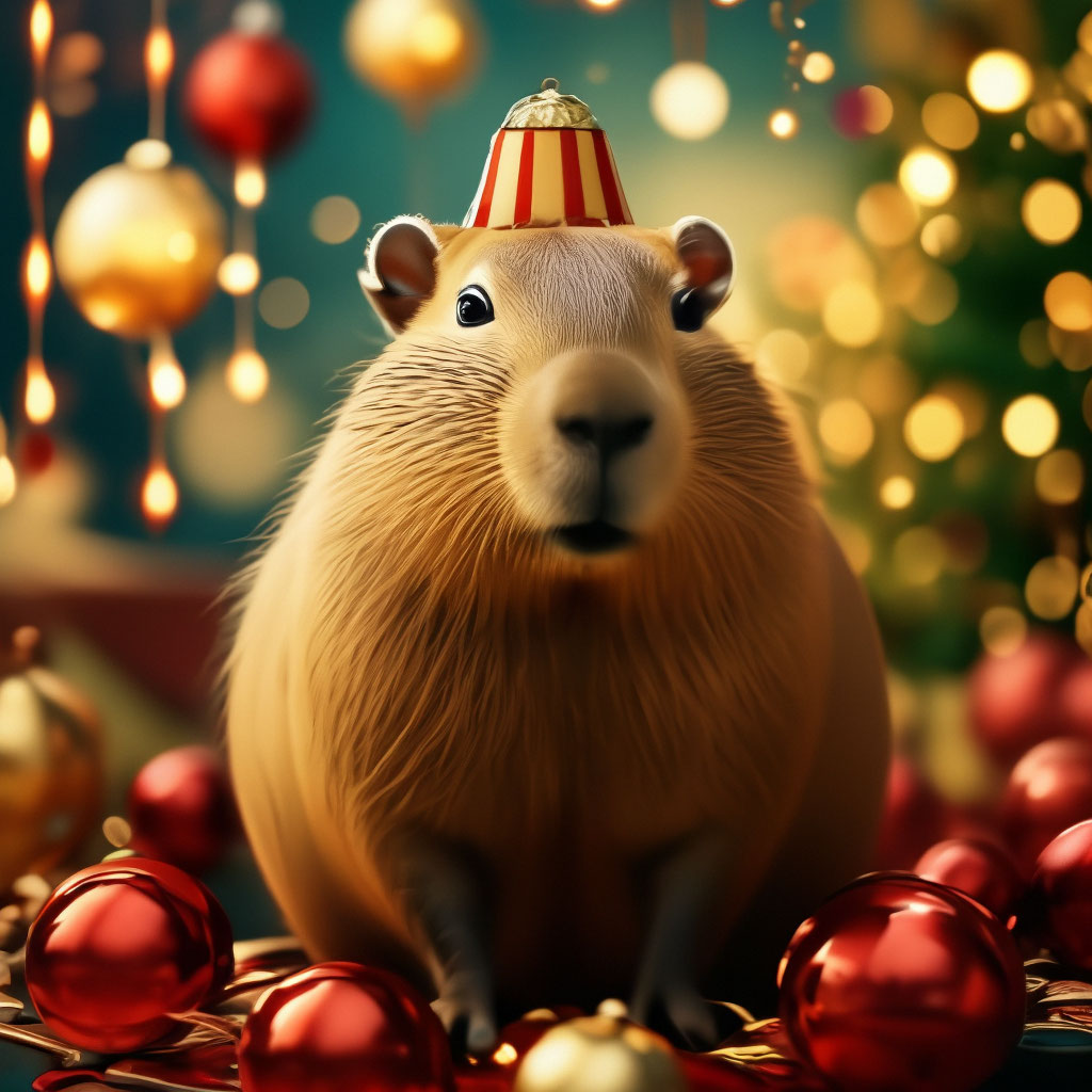 "New Year's Capybara" — image created in Shedevrum