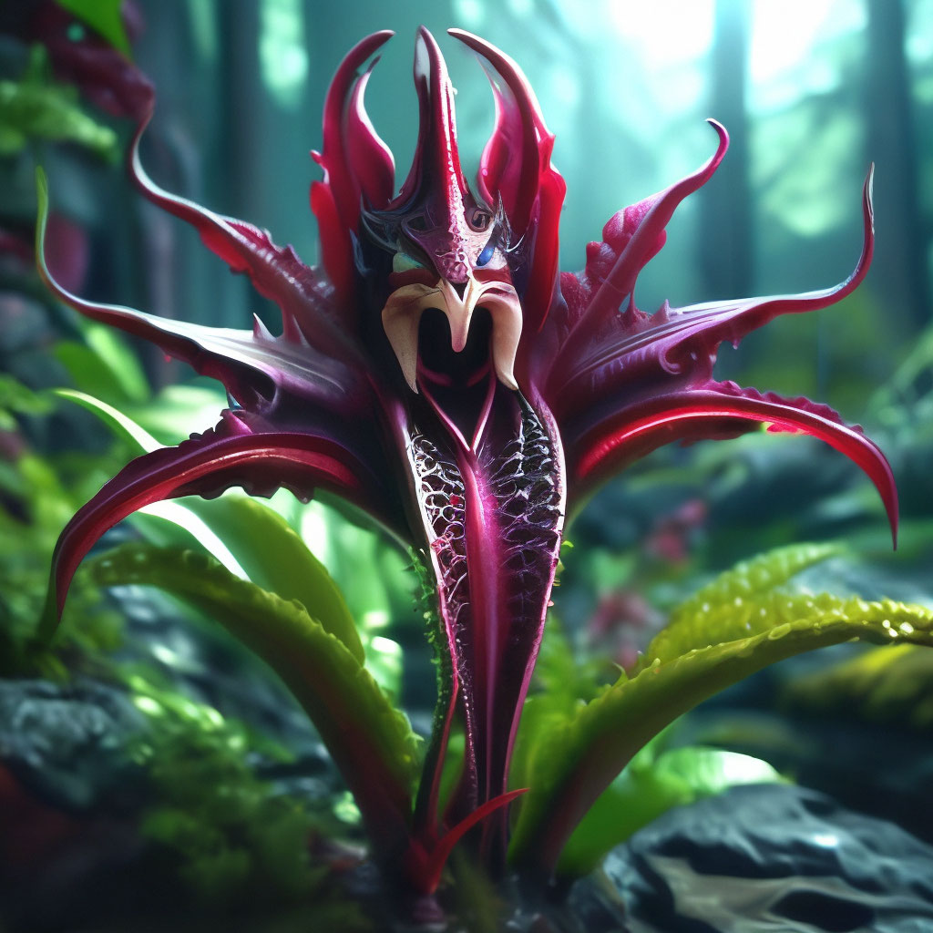 "Vampire plant, professional digital photo, hyperdetalization, art ...