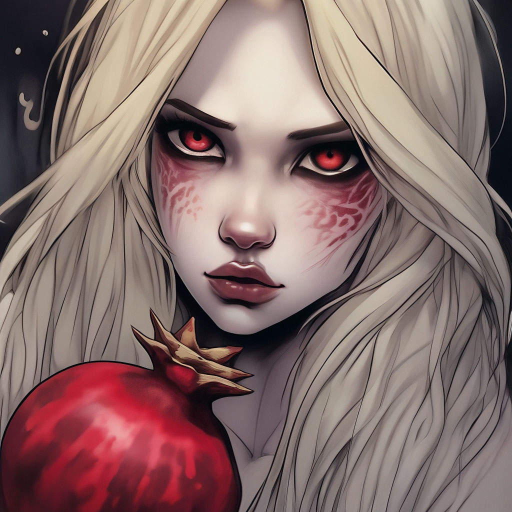 "Sad werewolf girl with blonde hair, face drawn in detail, large ...