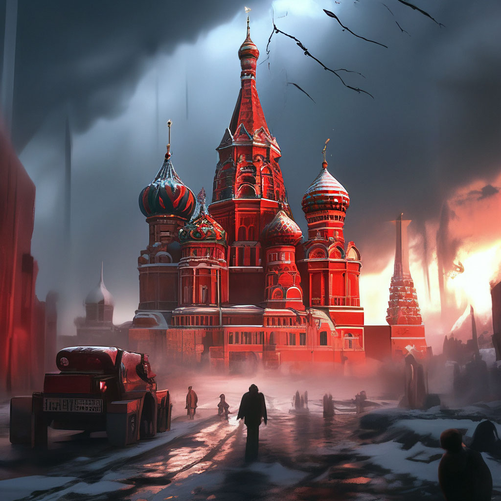 "USSR, red square in anime style. high detail" — image created in Shedevrum
