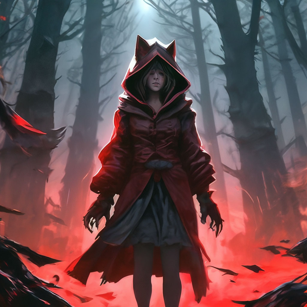 "Dark Forest Werewolf: This image is an anime style hooded werewolf ...