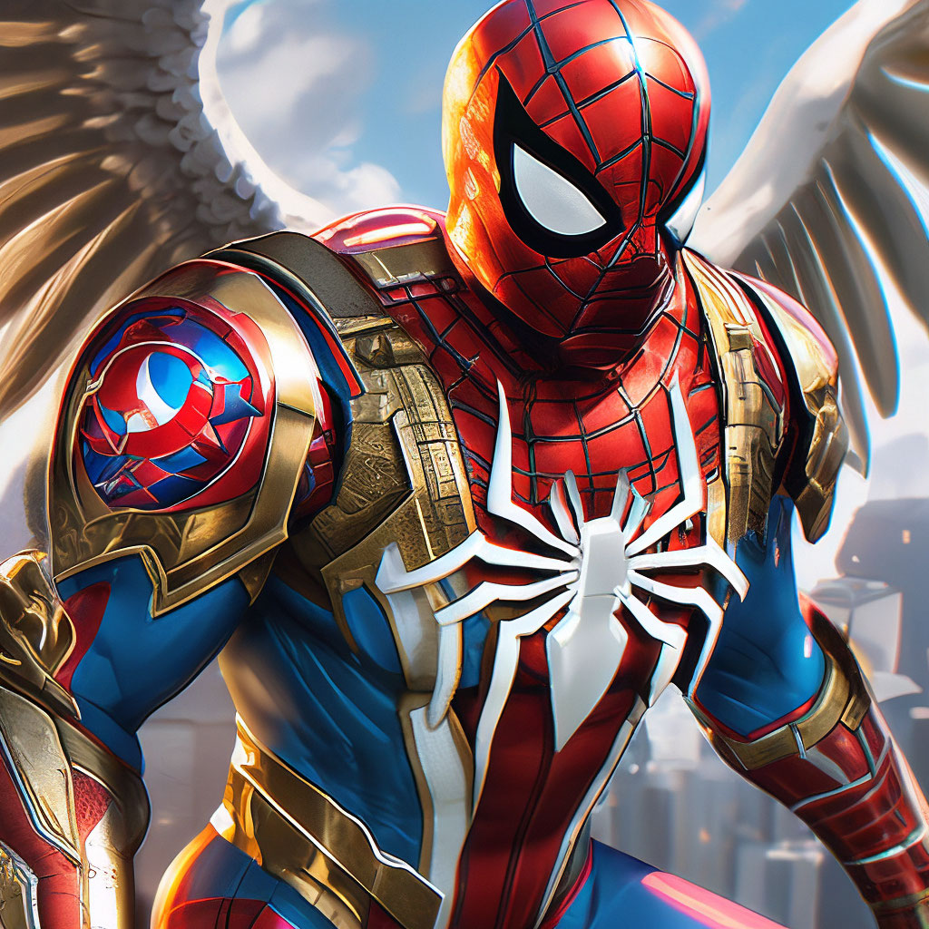 "Spider-man in eagle armor" — image created in Shedevrum