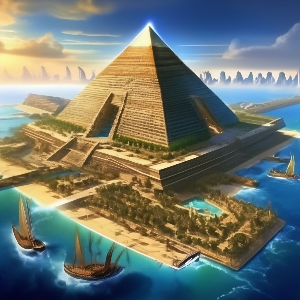 "Ancient Atlantis, islands in the Atlantic Ocean near Africa, ancient ...