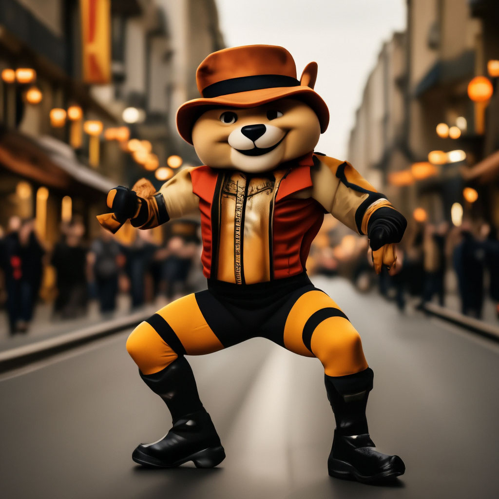 "An anthropomorphic road roller in tights dancing a pachanga" — image ...