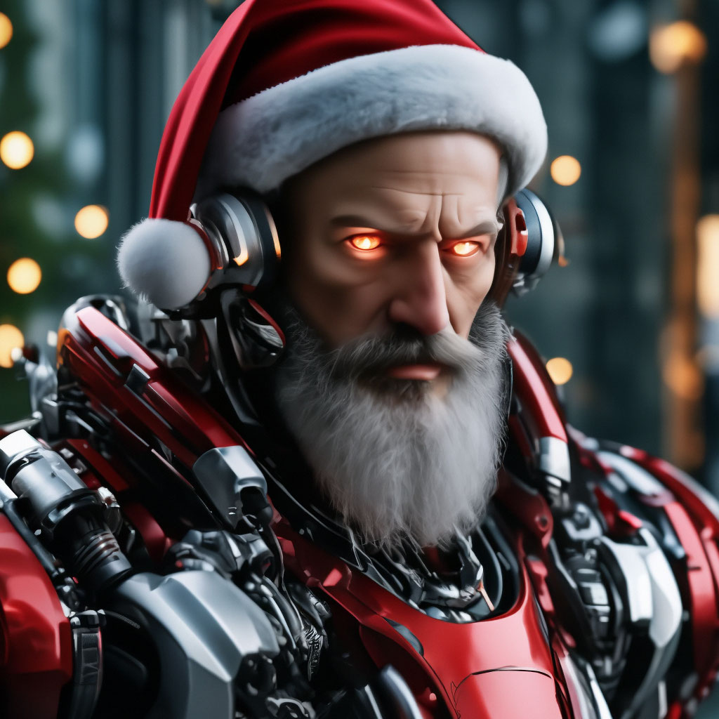 "Santa Claus is a cyborg" — image created in Shedevrum