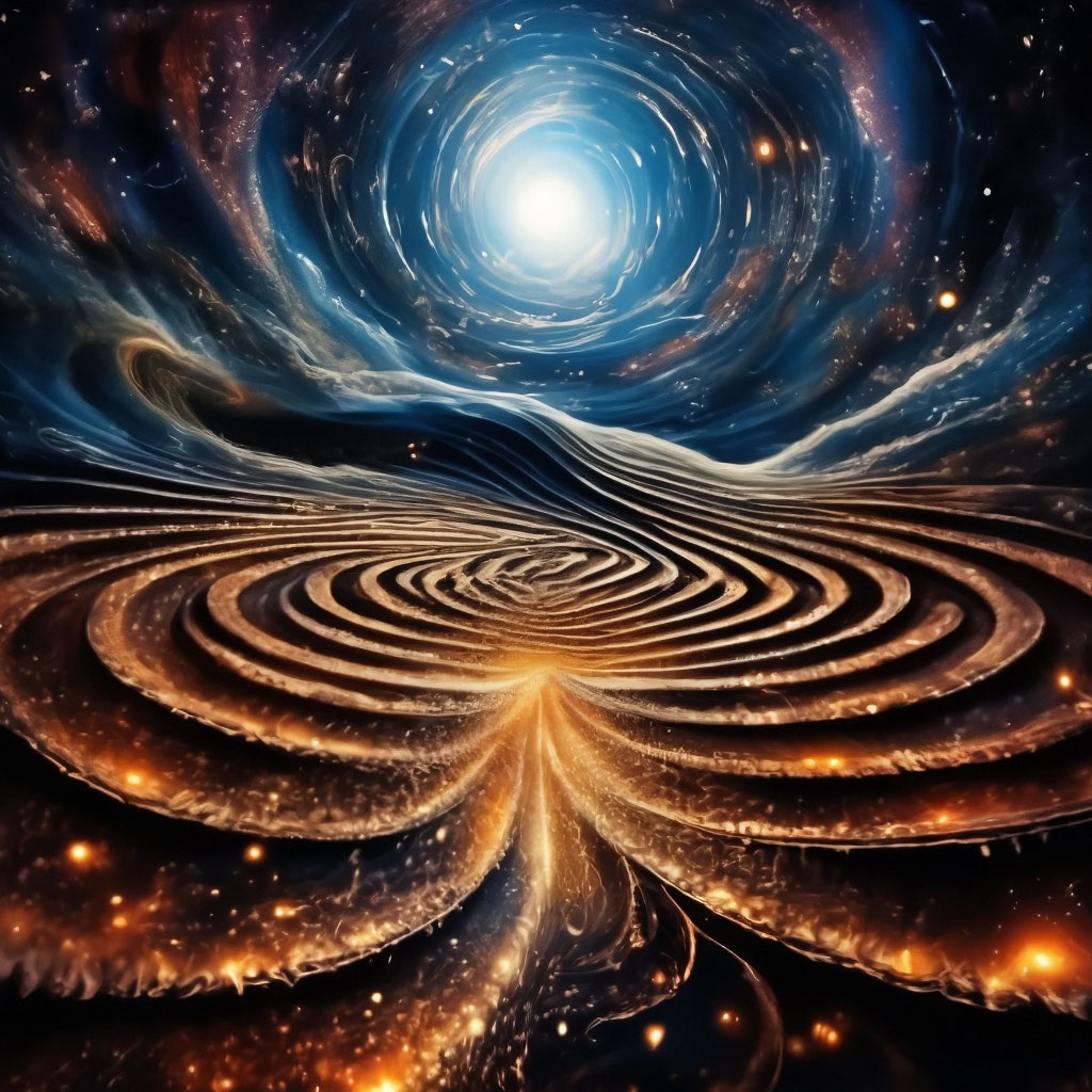 "Labyrinths of the soul in outer space" — image created in Shedevrum