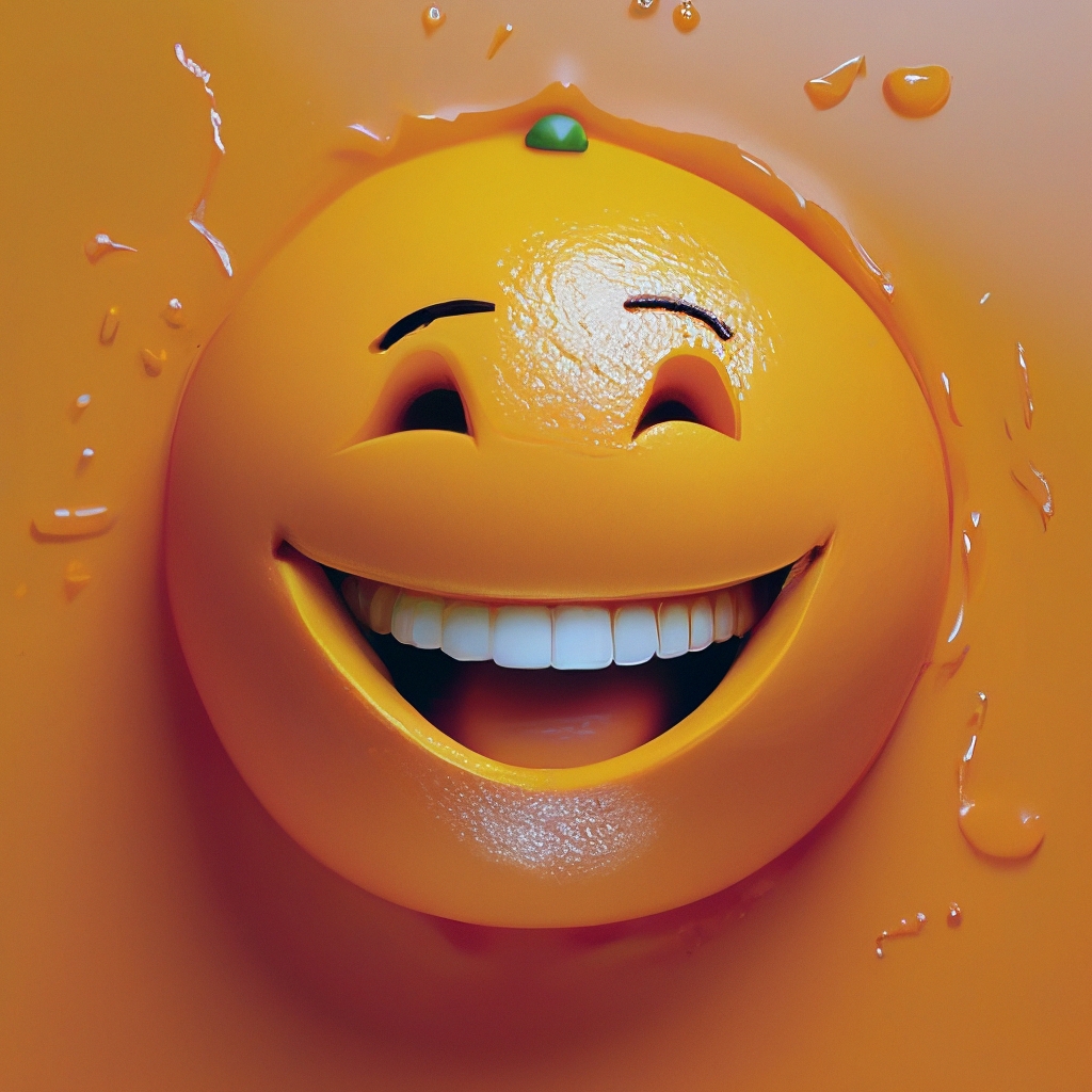 "Orange orange smile on the whole face" — image created in Shedevrum