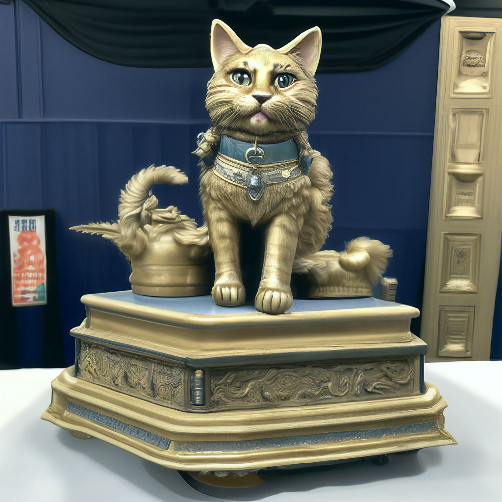 "The cat is on the auction lot" — image created in Shedevrum