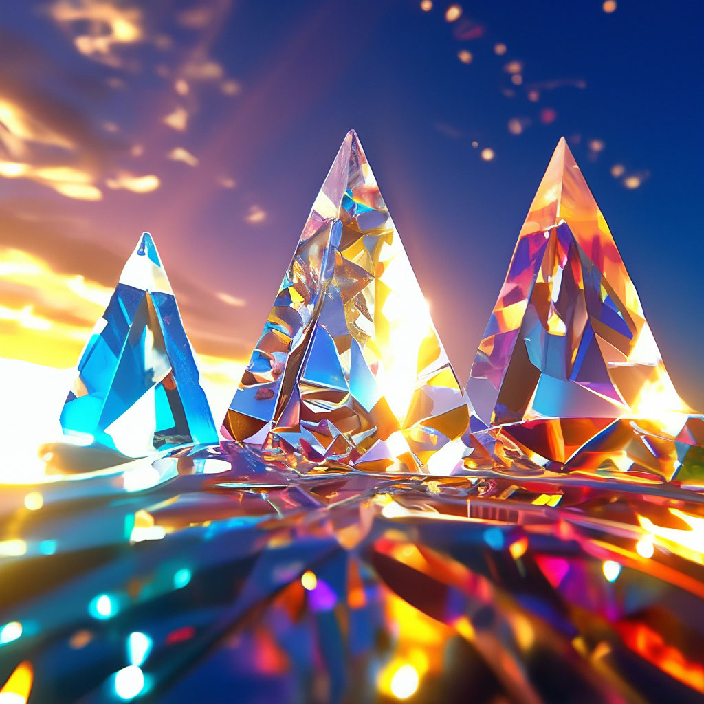 "Multiple liquid prisms of spiritual practices in the rays of dawn and ...