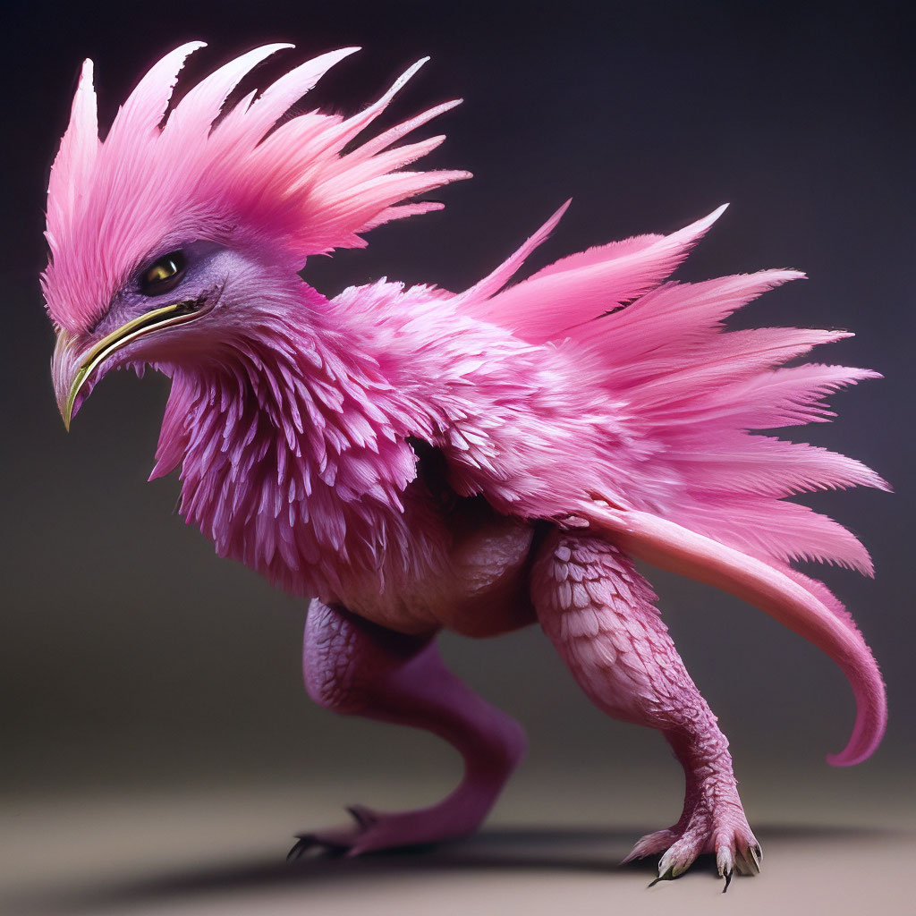 "A bipedal dinosaur, a feathered creature that appears to be covered in ...