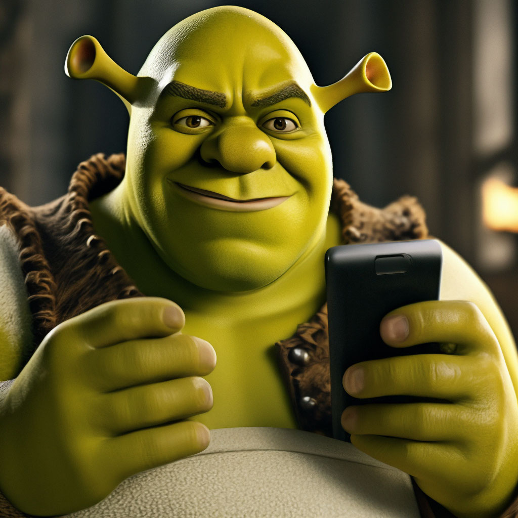 "Shrek holds the remote from the nuclear, beautiful, realistic ...
