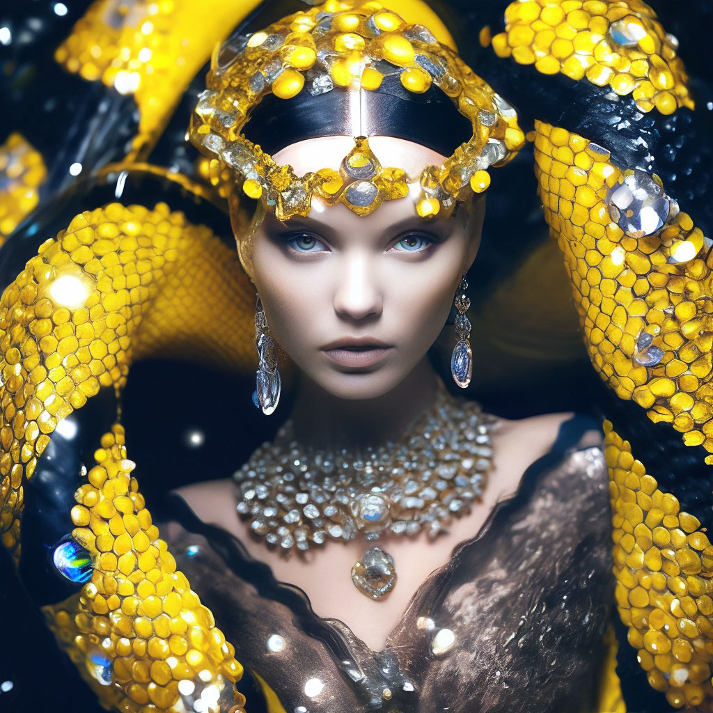 "Daydreams a beautiful girl is dressed in jewelry,her body is wrapped ...