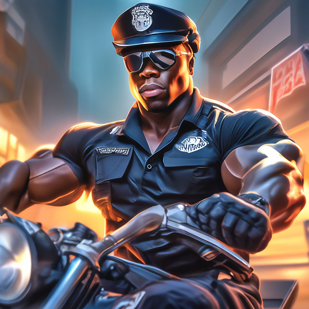 "Cop young shows biceps guy bodybuilder huge black ,male body ...