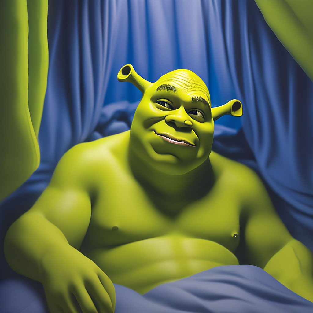 "Sleep paralysis + shrek" — image created in Shedevrum