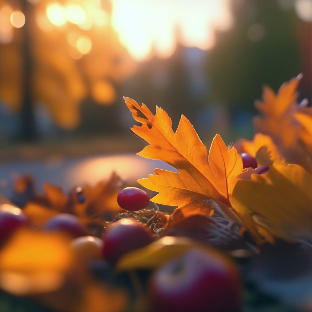 "Beautiful autumn evening, beautiful, realistic, 4k, f/2.8, 1/250s ...