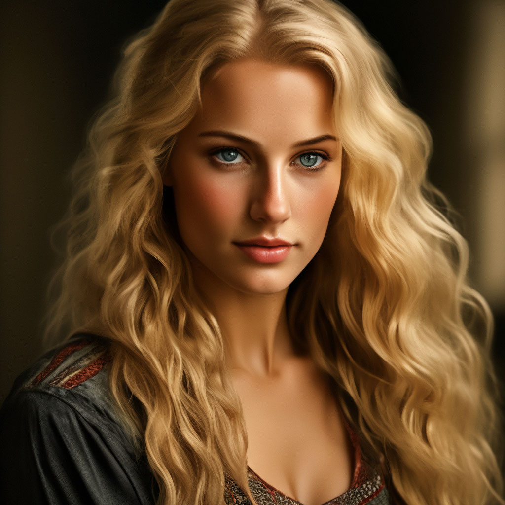 "A real aryan woman" — image created in Shedevrum
