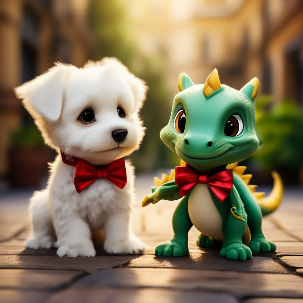"💥 "Let's be friends!" Maltese and the little Dragon stretch out their ...