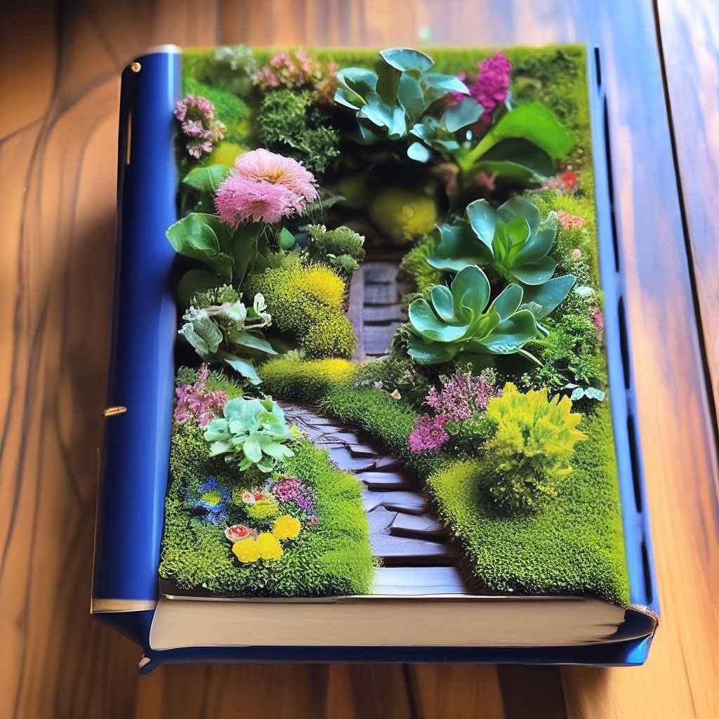 "The book is like a garden in your pocket" — image created in Shedevrum