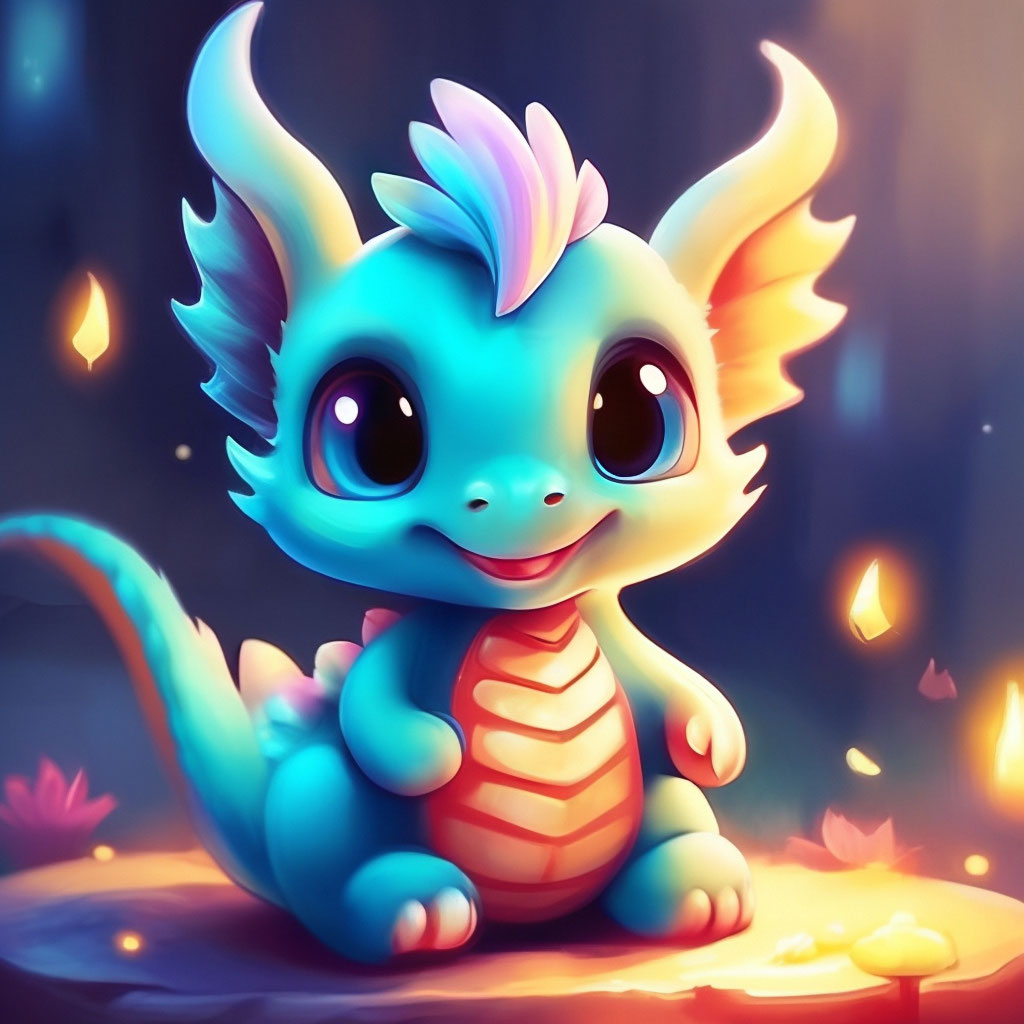 "The mini dragon is cute and kind" — image created in Shedevrum