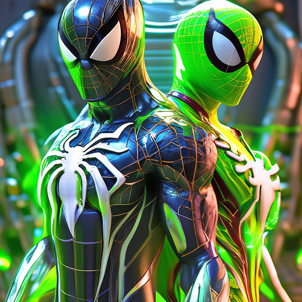"Spider-man and venom, barbie style, high detail" — image created in ...