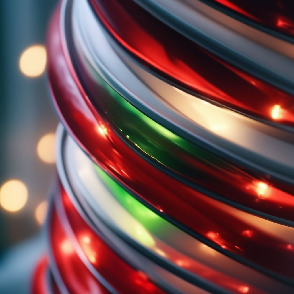 "Fog, ribbon-shaped, spruce, New Year, painting with colors of the ...