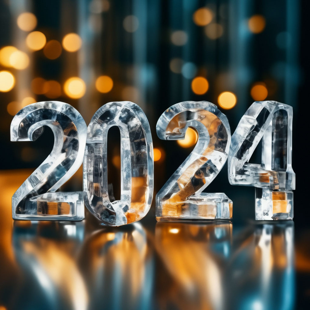 "The number 2024 four colorless crystal numbers 2024 , on the ...