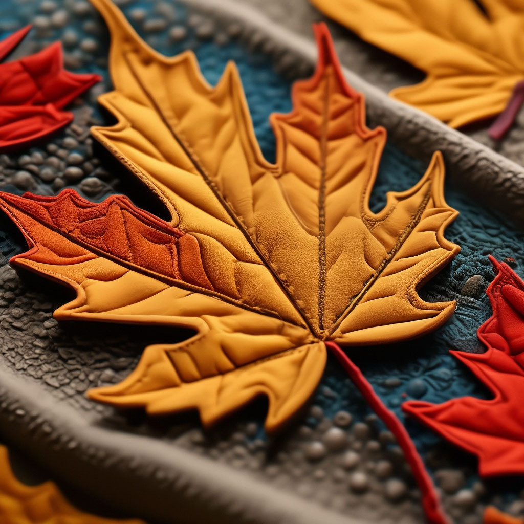 "Patchwork autumn autumn maple applique fabric, 5d" — image created in ...