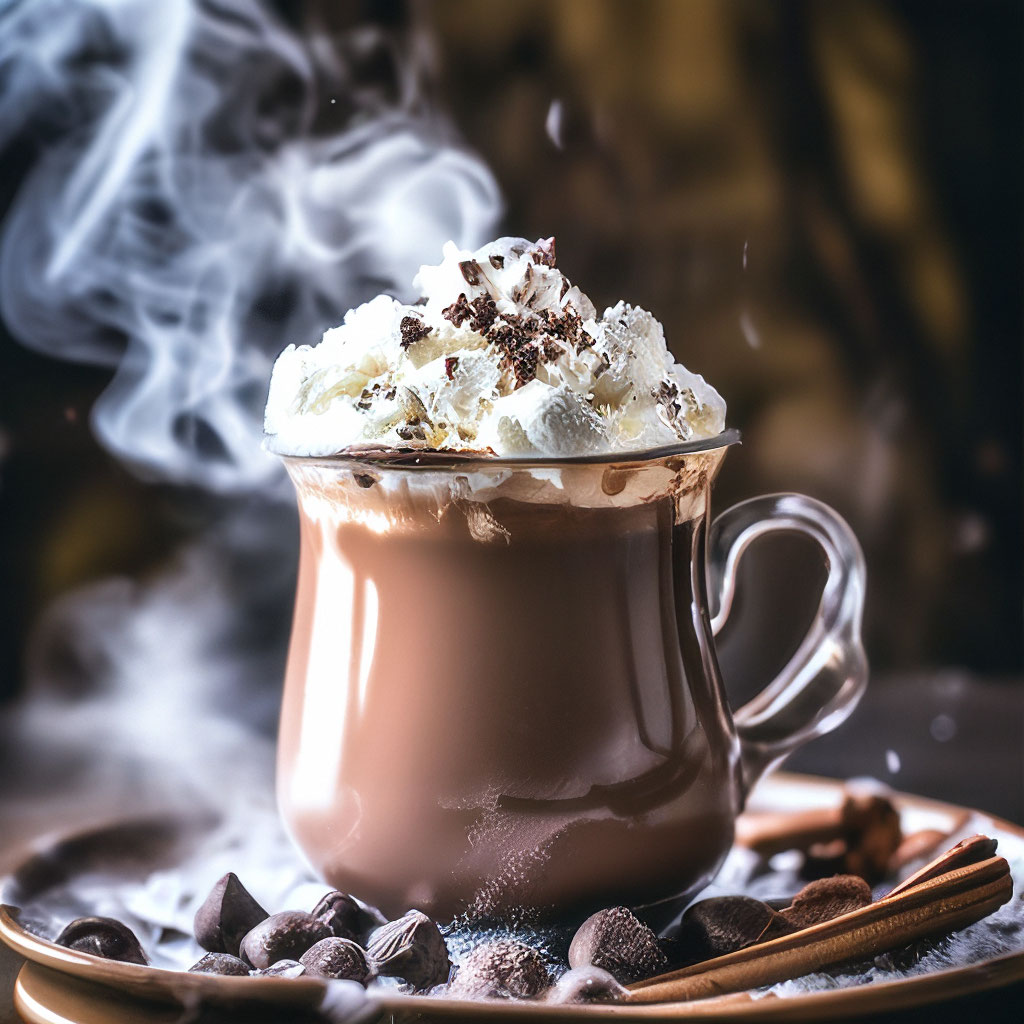 "Hot chocolate with smoke" — image created in Shedevrum