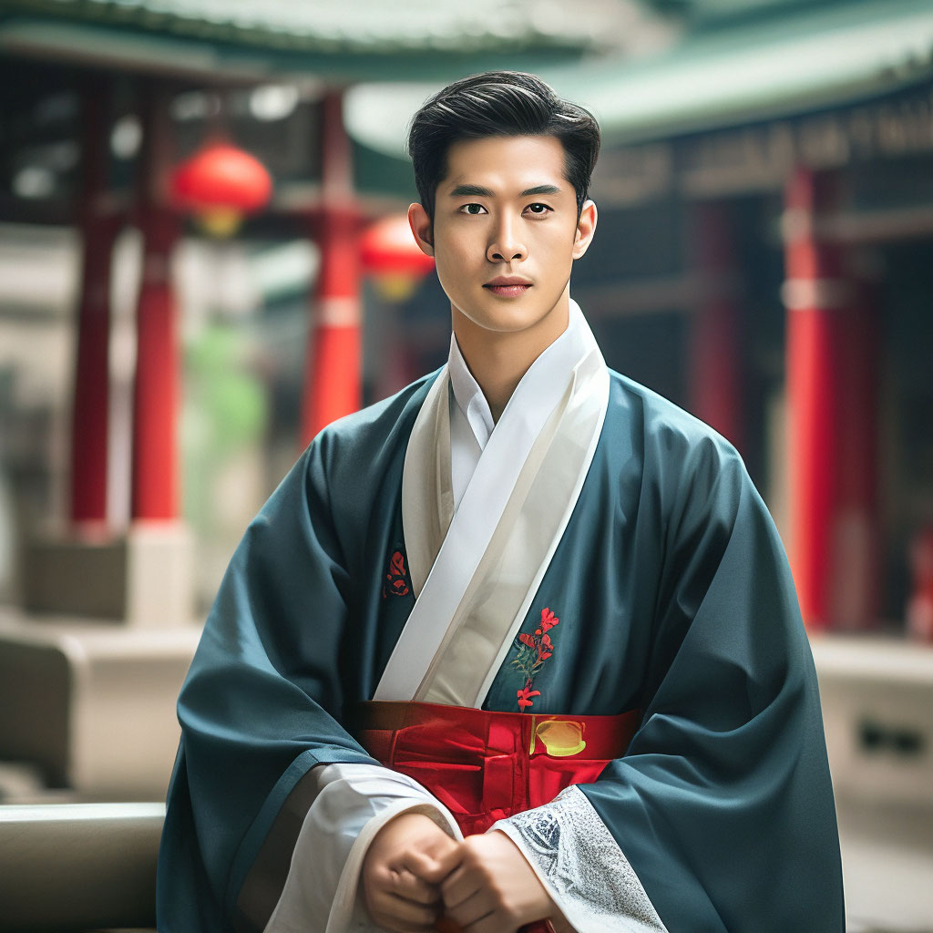 "Beautiful Chinese man in hanfu" — image created in Shedevrum