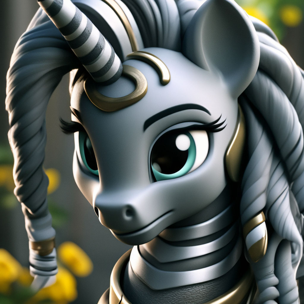 "Mlp zecora, wavy mane, aesthetically pleasing, beautiful, close-up, 3d ...