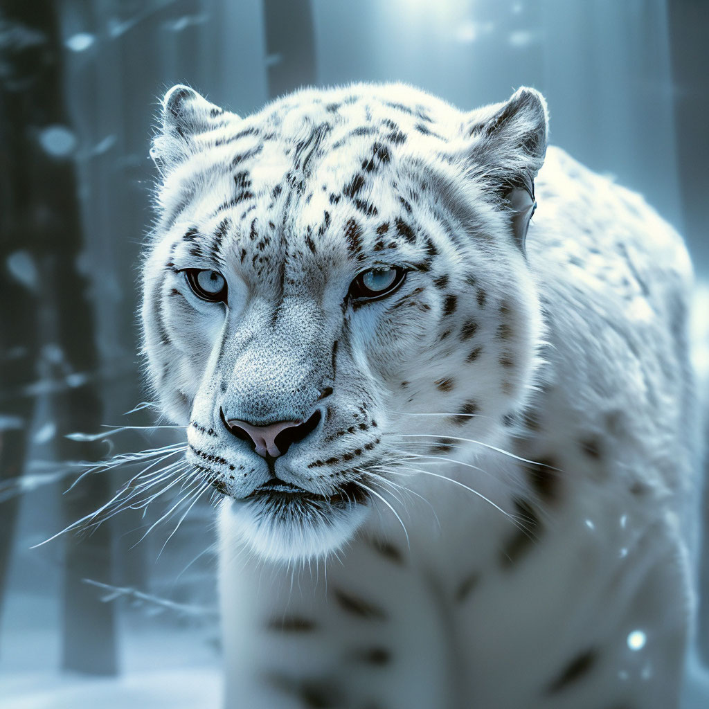 "Hyperrealism, beautiful foggy, consisting of ice spectacular demon ...
