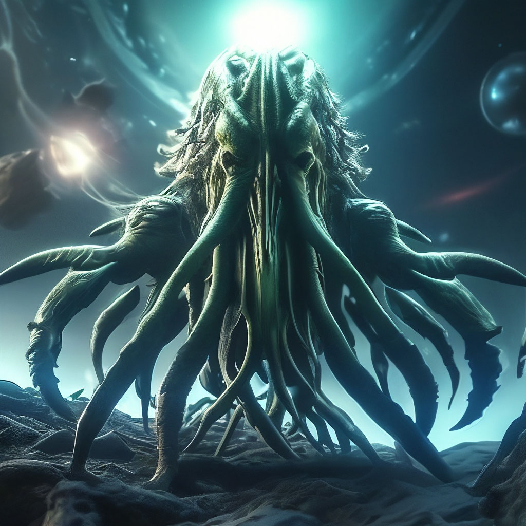 "Cthulhu alien in space, professional photo, beautiful, realistic, 4k ...