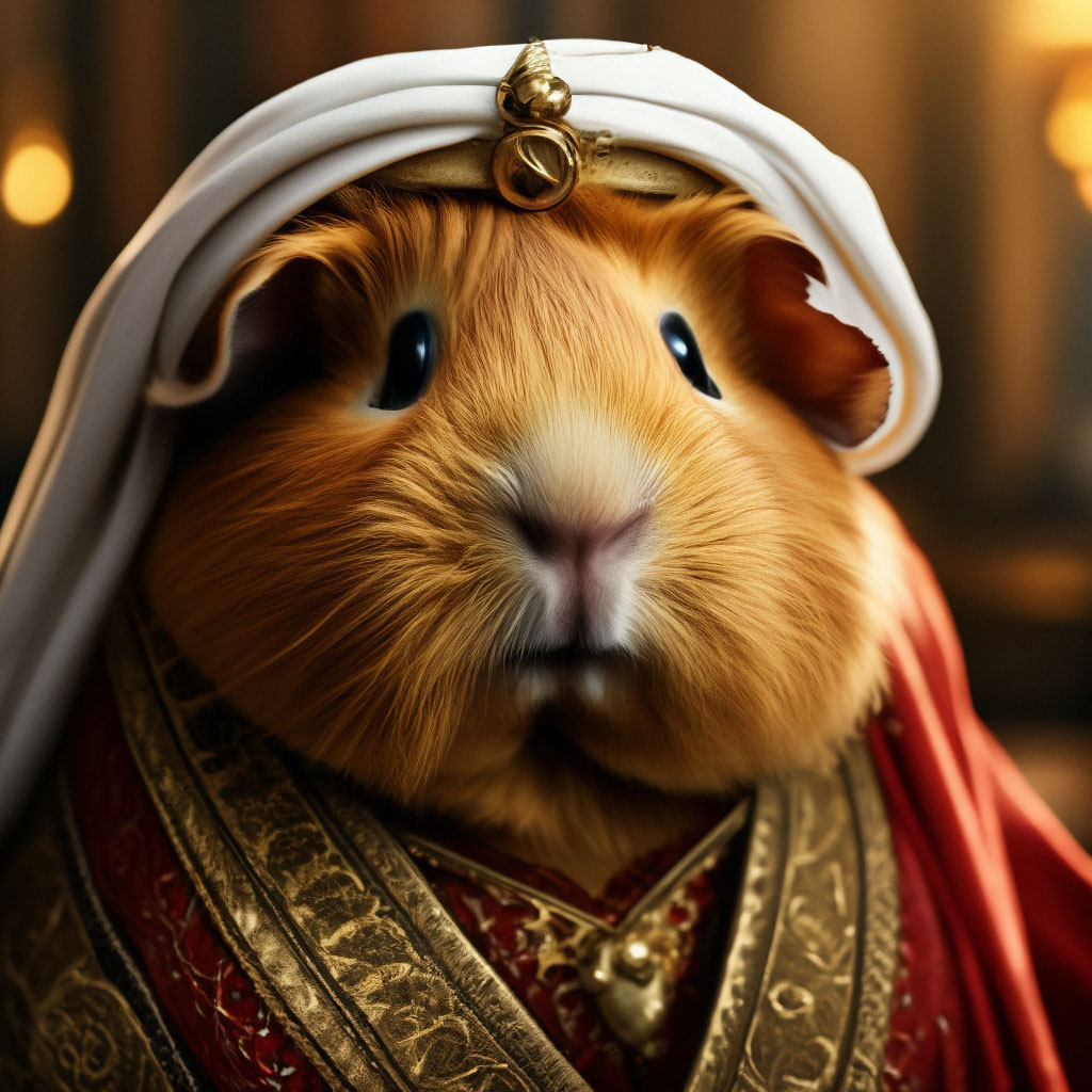 "Guinea pig Arab sheikh" — image created in Shedevrum