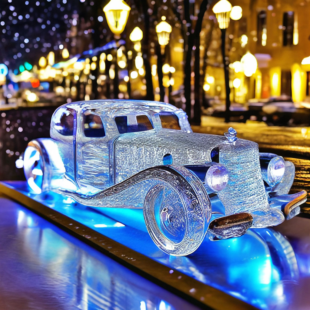 "Crystal car as a masterpiece of art, filigree and refined, picturesque ...