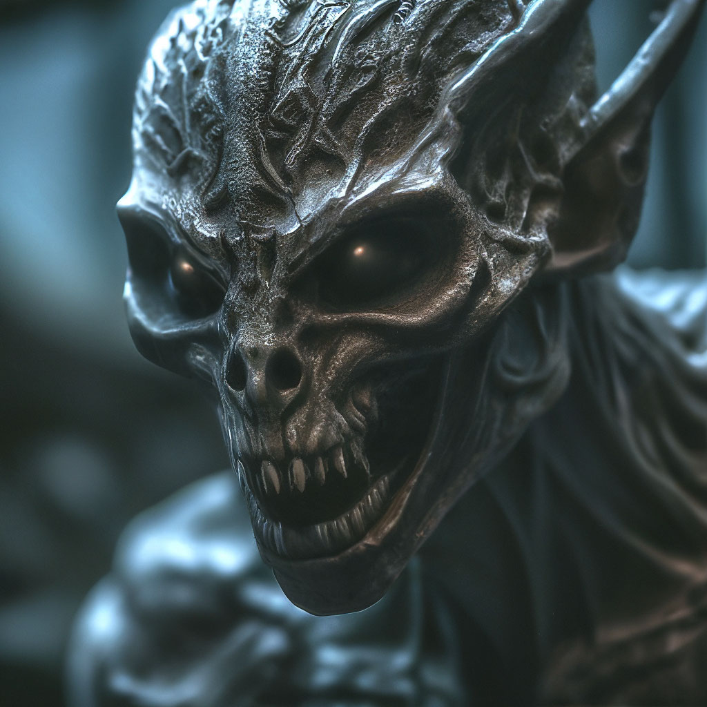 "Something scary comes out of the dark, dark fantasy, gloomy atmosphere ...