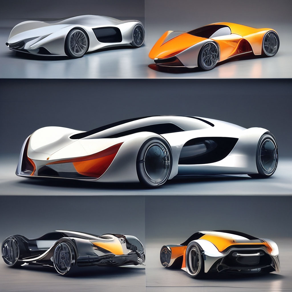 "Car different shapes modern style from the future 9 pieces in the ...