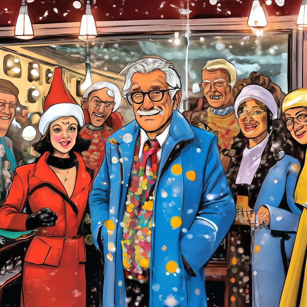 "80s. Smart Grandpa Dude and his friends dress up in the wardrobe of ...